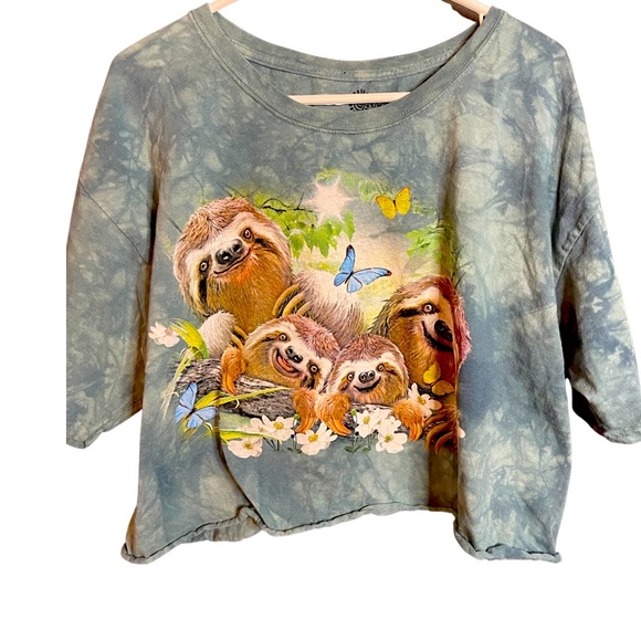 The Mountain | Tops | The Mountain Sloths Vintage Womens Crop Top Tie ...